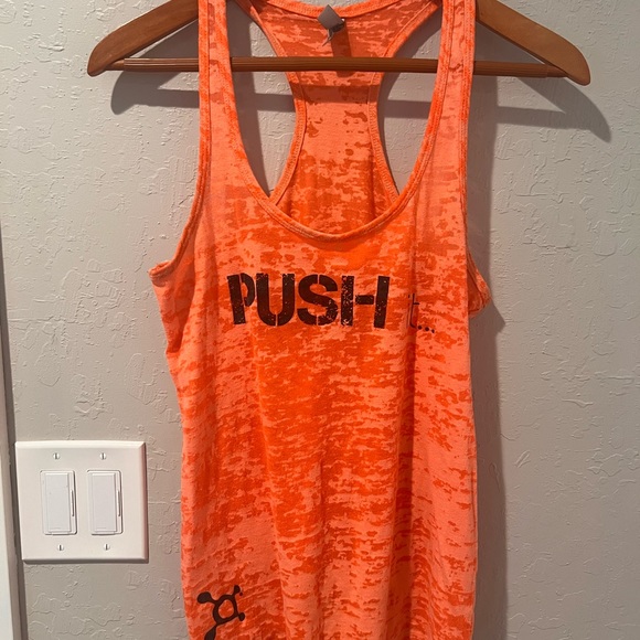 Tops | Orangetheory Bright Orange Push Tank | Poshmark